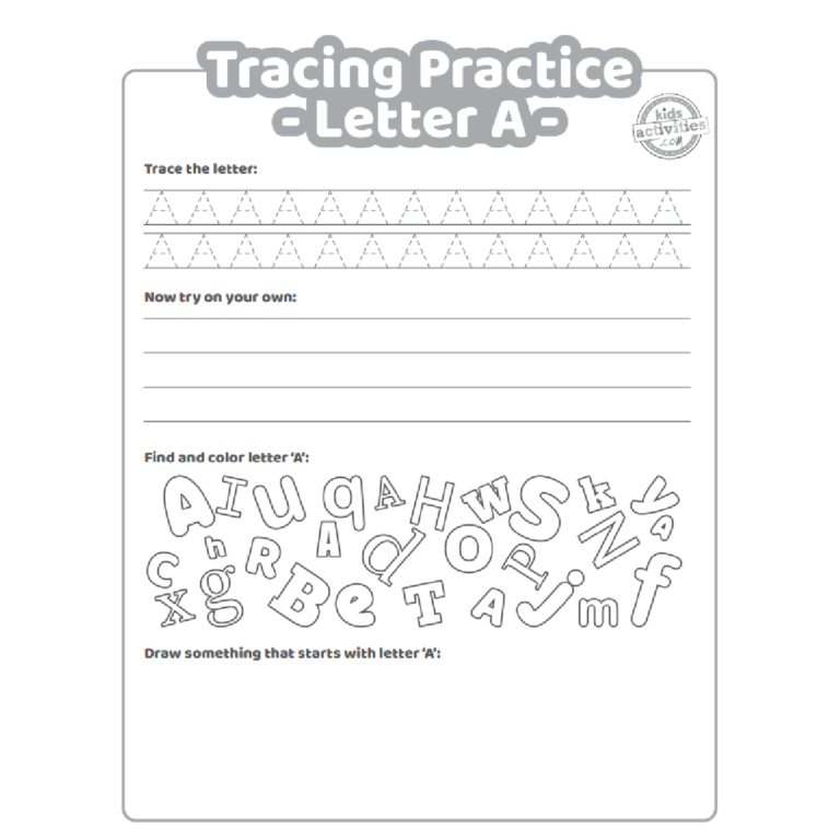 Free Letter A Practice Worksheet: Trace it, Write it, Find it & Draw ...