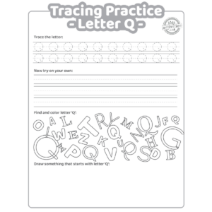 Free Letter Q Practice Worksheet: Trace it, Write it, Find it & Draw ...