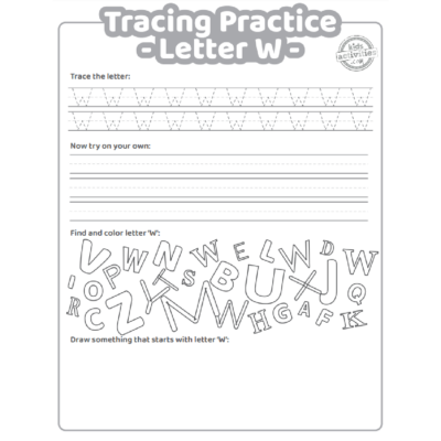 Free Letter W Practice Worksheet: Trace it, Write it, Find it & Draw ...