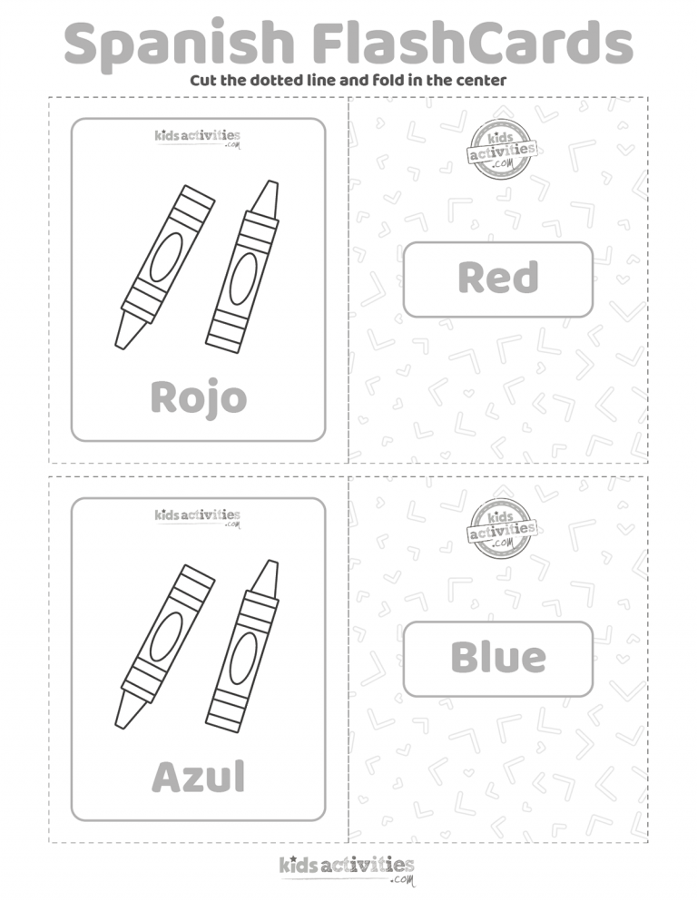 Free Spanish Flashcards: Colors Kids Activities Blog