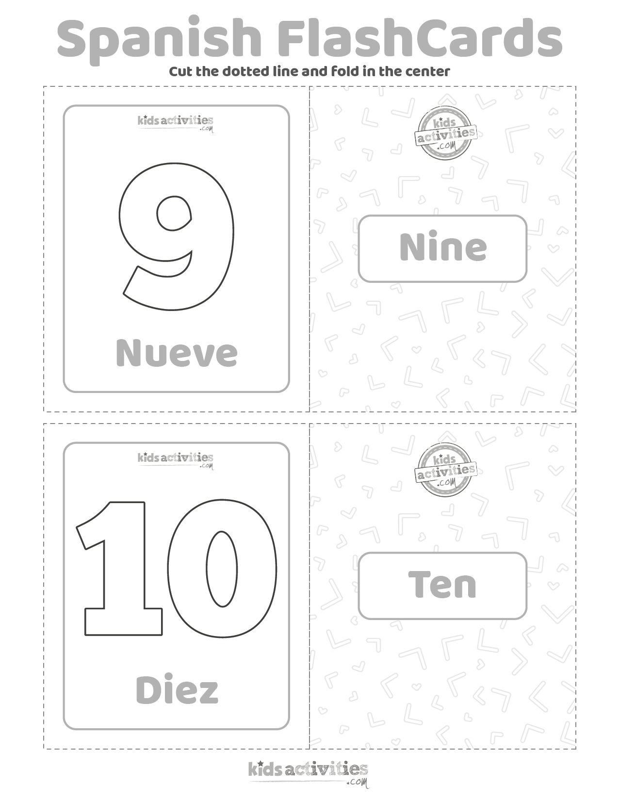 Easy and Fun Spanish Flash Cards: Numbers 1-10 | Kids Activities Blog