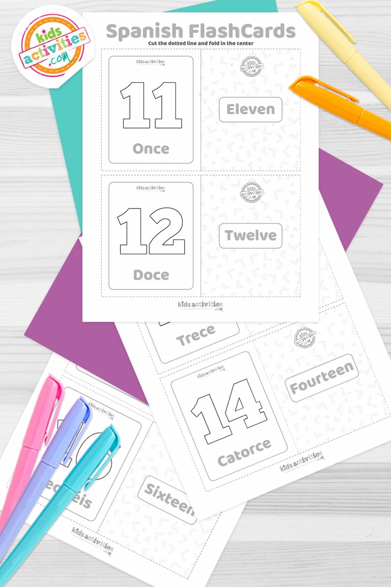 Educational Spanish Flash Cards: Numbers 11-20 | Kids Activities Blog