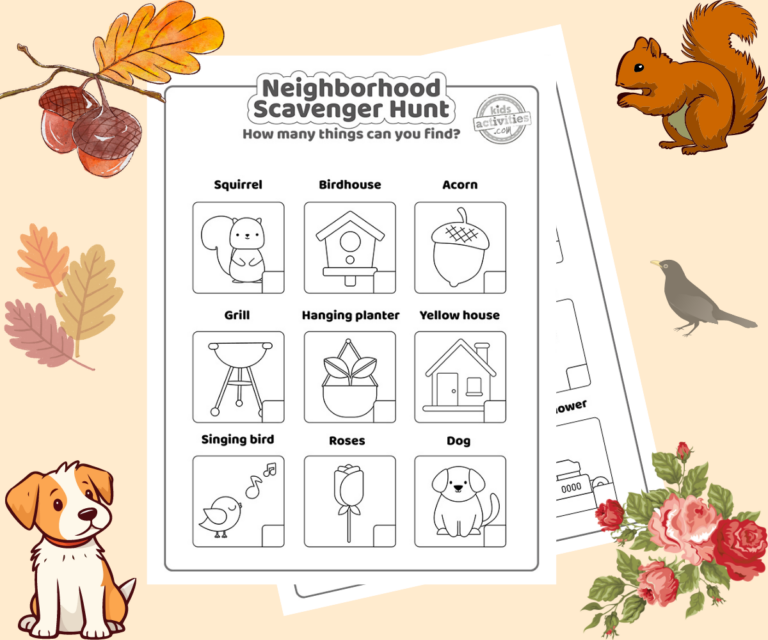 Free Printable Neighborhood Scavenger Hunt | Kids Activities Blog