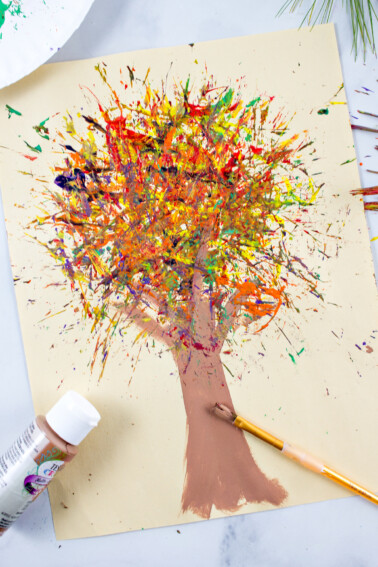 Easy Tree Painting for Kids Using Pine Needles • Kids Activities Blog