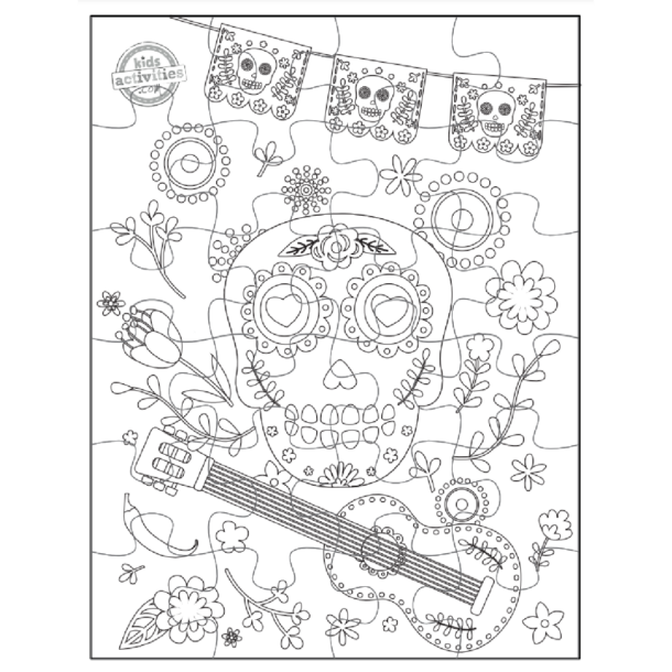 Free Printable Puzzle for Kids to Celebrate Day of the Dead | Kids ...