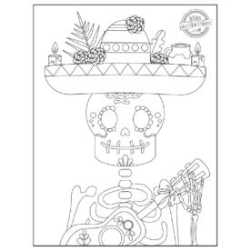 5 Beautiful Day of the Dead Coloring Pages for Dia De Muertos ...