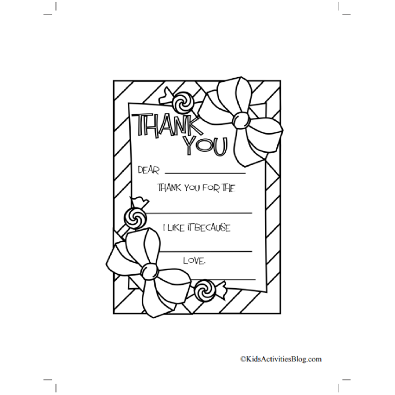 Fill-in-the-Blank Christmas Thank You Cards for Kids Printable | Kids ...