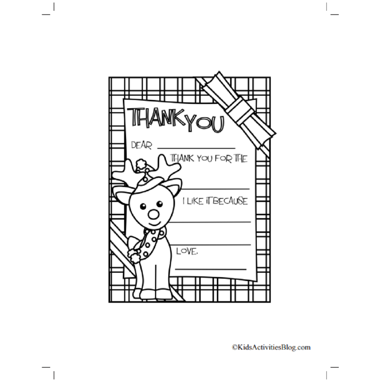 Fill-in-the-Blank Christmas Thank You Cards for Kids Printable | Kids ...