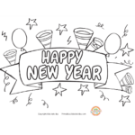 Free Printable Happy New Year Coloring Page | Kids Activities Blog