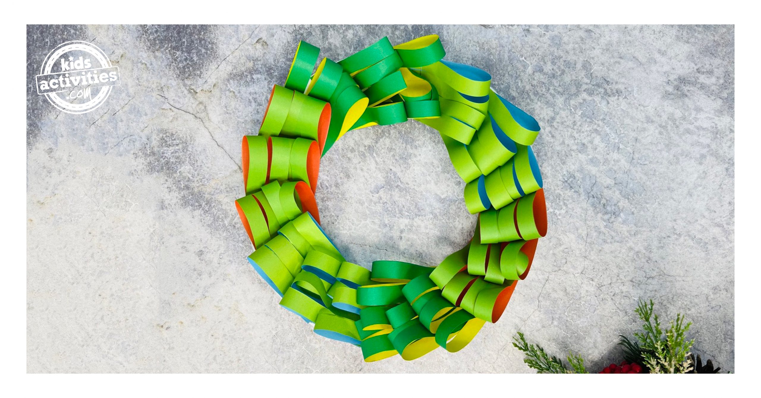 Festive Wreath - Simple Christmas Craft | Kids Activities Blog