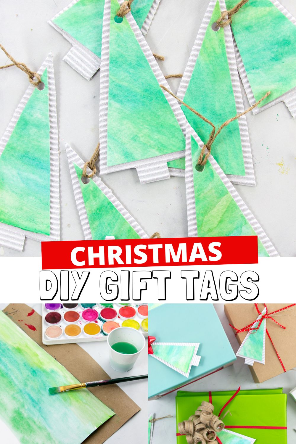 Watercolor DIY Christmas Gift Tags for Kids • Kids Activities Blog