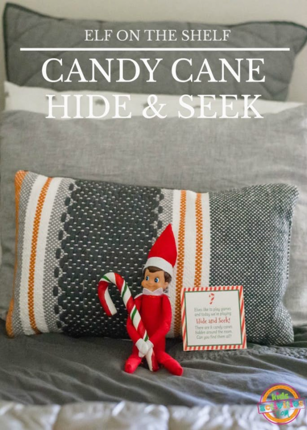 Elf on the Shelf Candy Cane Hide and Seek Christmas Idea | Kids ...