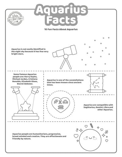 Fun Aquarius Facts For Kids To Print and Learn | Kids Activities Blog
