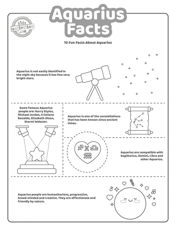 Fun Aquarius Facts For Kids To Print and Learn | Kids Activities Blog