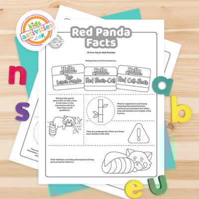 Fun Red Panda Facts For Kids To Print and Learn | Kids Activities Blog