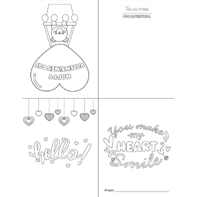 Cute Valentine Coloring Cards - Free Foldable Printable Cards | Kids ...