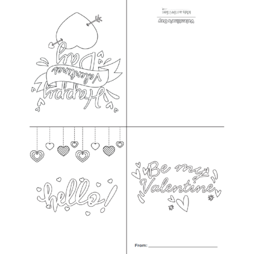 Cute Valentine Coloring Cards - Free Foldable Printable Cards | Kids ...
