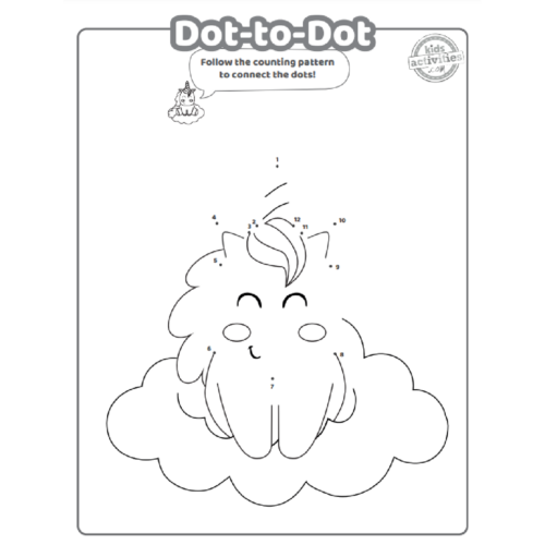 Easy Unicorn Dot to Dot Worksheet – ParentingBest.com