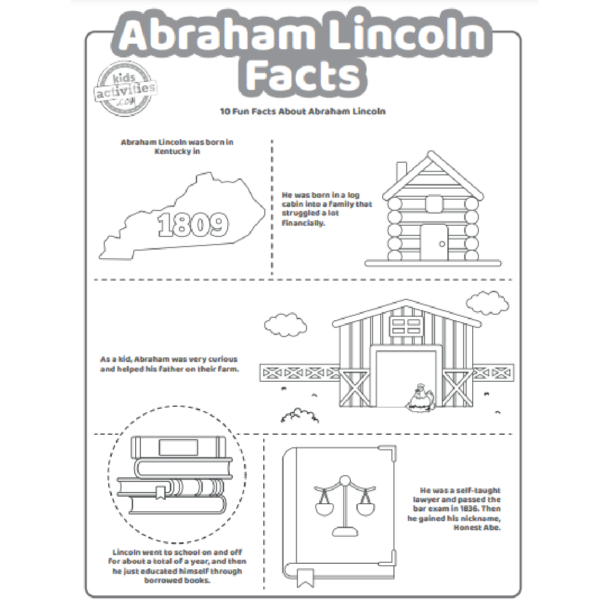 Printable Abraham Lincoln Facts for Kids | Kids Activities Blog