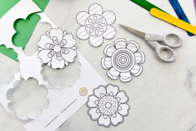 Pretty Popsicle Stick Flower Craft with Printable Template • Kids ...