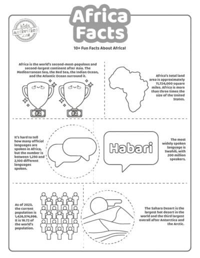 Printable Fun Facts About Africa for Kids | Kids Activities Blog