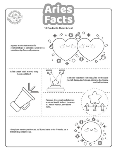 Surprising Aries Facts + Free Printables | Kids Activities Blog