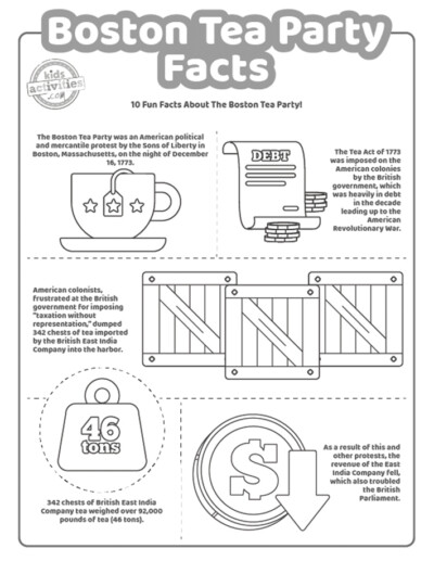 10 Boston Tea Party Facts for Kids with Free Printable | Kids ...