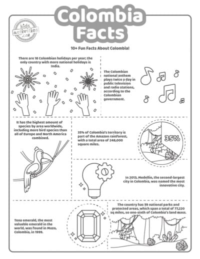 Colombia Facts for Kids - Print & Learn | Kids Activities Blog