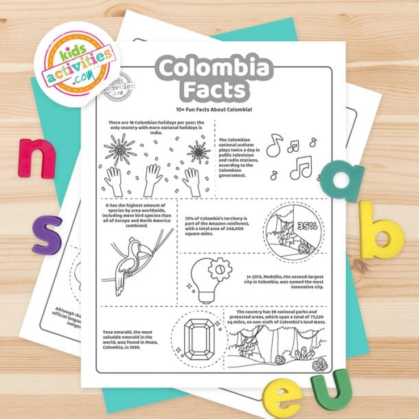 Colombia Facts for Kids - Print & Learn | Kids Activities Blog