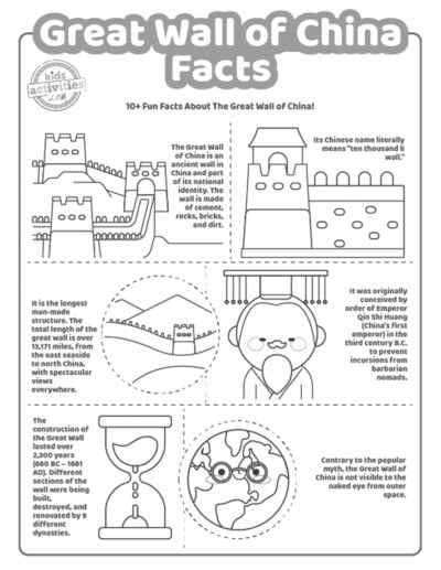 Great Wall of China Facts for Kids to Print & Play | Kids Activities Blog