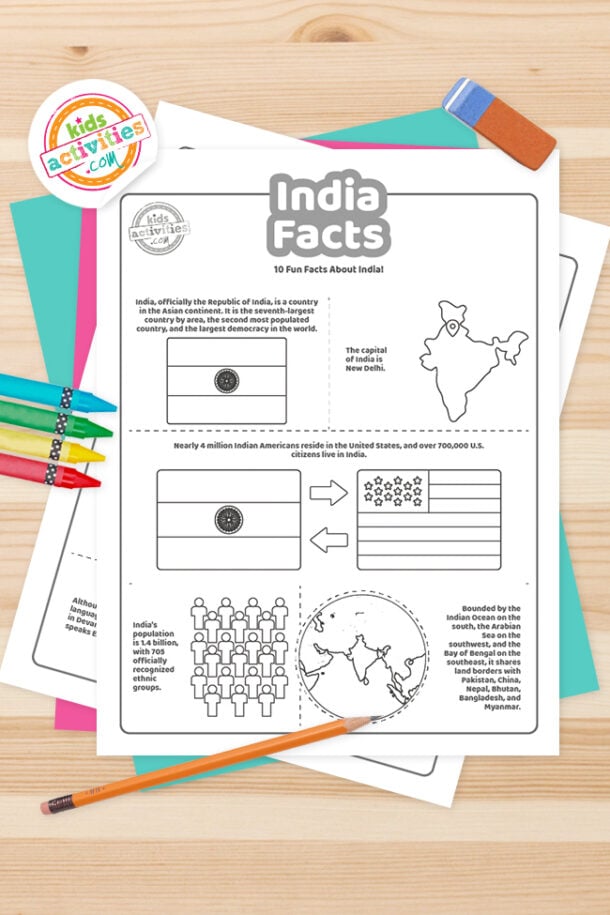 Amazing India Facts for Kids: Print & Learn