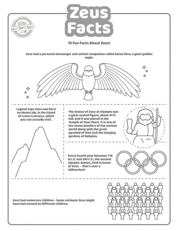 Fun Zeus Facts for Kids You Can Print | Kids Activities Blog