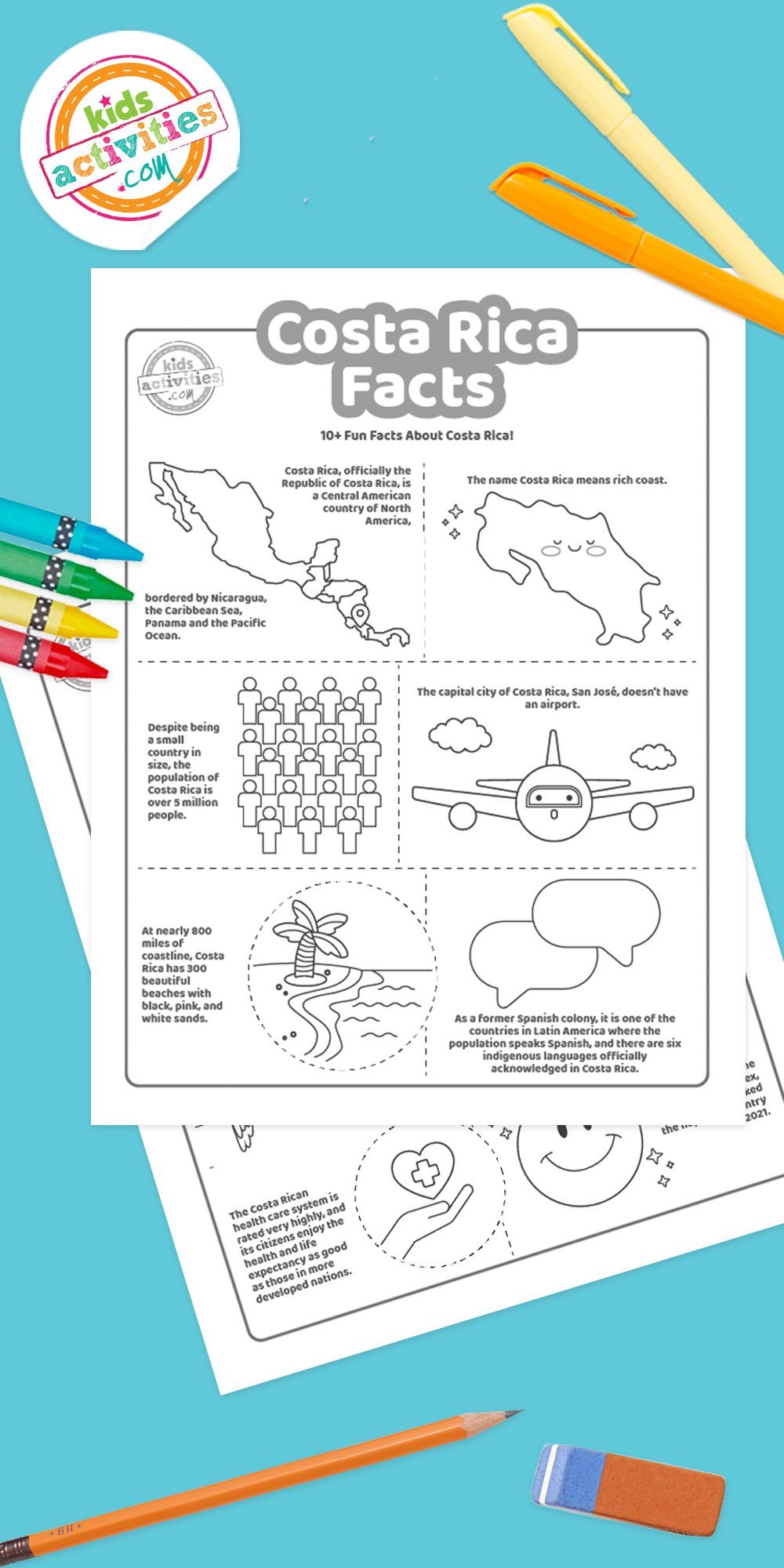 Fun Costa Rica Facts Coloring Pages Kids Activities Blog