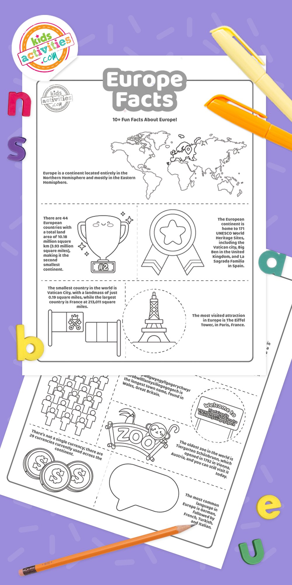 12+ Cool Facts about Europe Coloring Pages | Kids Activities Blog