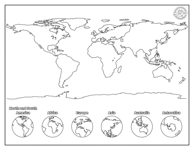 Free Printable World Map Coloring Pages | Kids Activities Blog