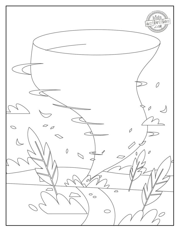 Tornado Coloring Pages + Tornado Facts for Kids Printables | Kids ...