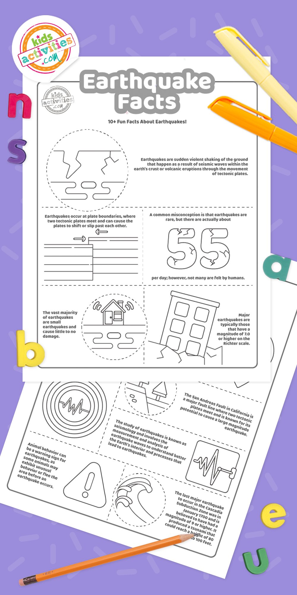 Cool Earthquake Facts Coloring Pages Kids Activities Blog