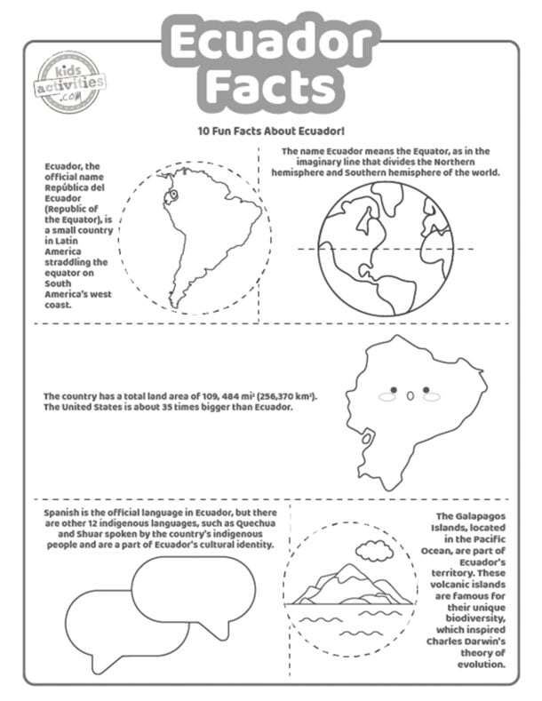 Cool Ecuador Facts Coloring Pages | Kids Activities Blog