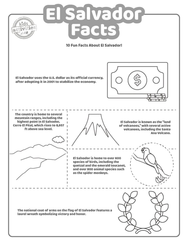 Printable El Salvador Facts For Kids | Kids Activities Blog