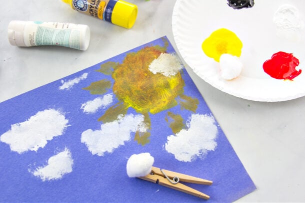 Cotton Ball Weather Art for Preschoolers • Kids Activities Blog