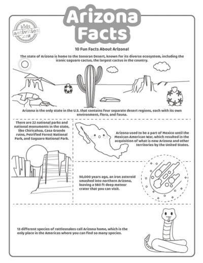 10+ Arizona Facts And Free Printables | Kids Activities Blog