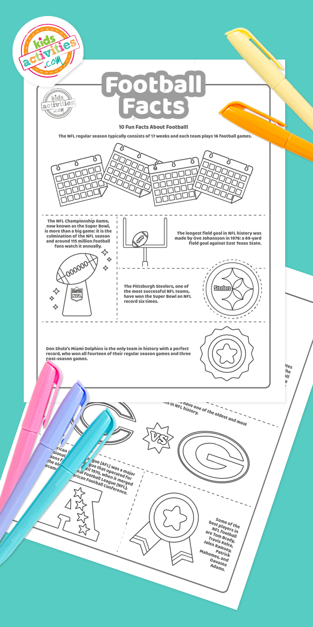 Fun Football Facts Coloring Pages – ParentingBest.com