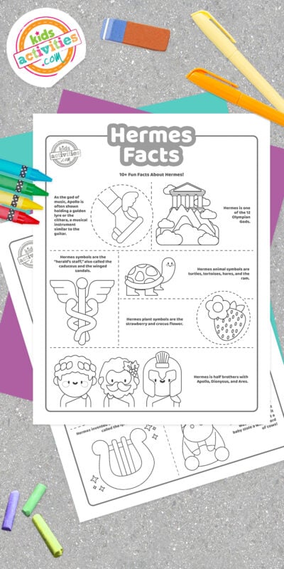 Fun Greek Mythology Hermes Fun Facts for Kids to Print and Learn | Kids ...