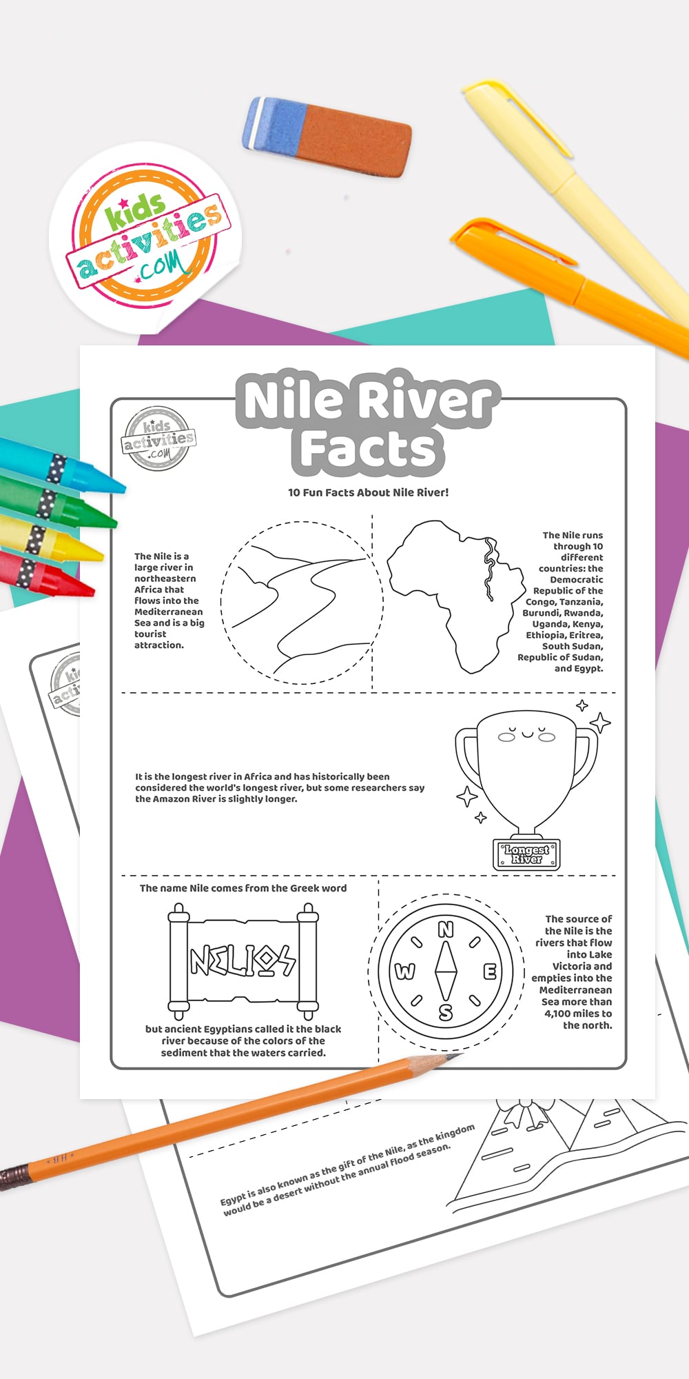 Free Printable Nile River Facts For Kids