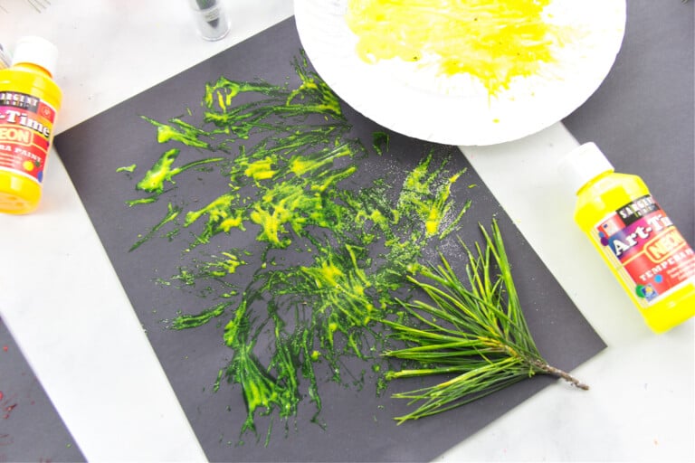 How to Paint Fireworks Using Pine Needles • Kids Activities Blog