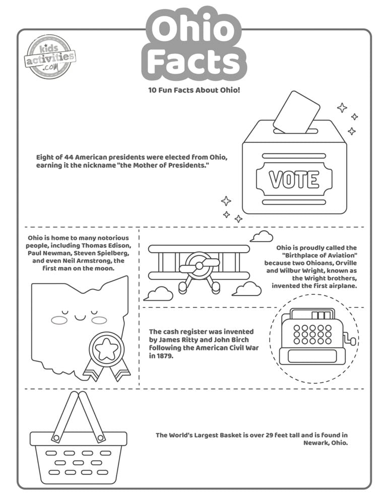 Fun Ohio Facts for Kids: Print & Play Kids Activities Blog