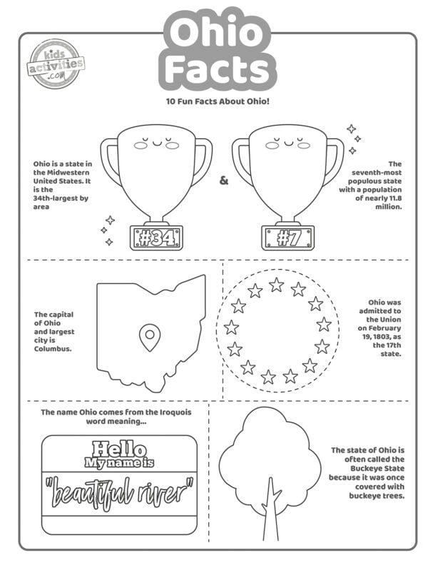 Fun Ohio Facts for Kids: Print & Play Kids Activities Blog
