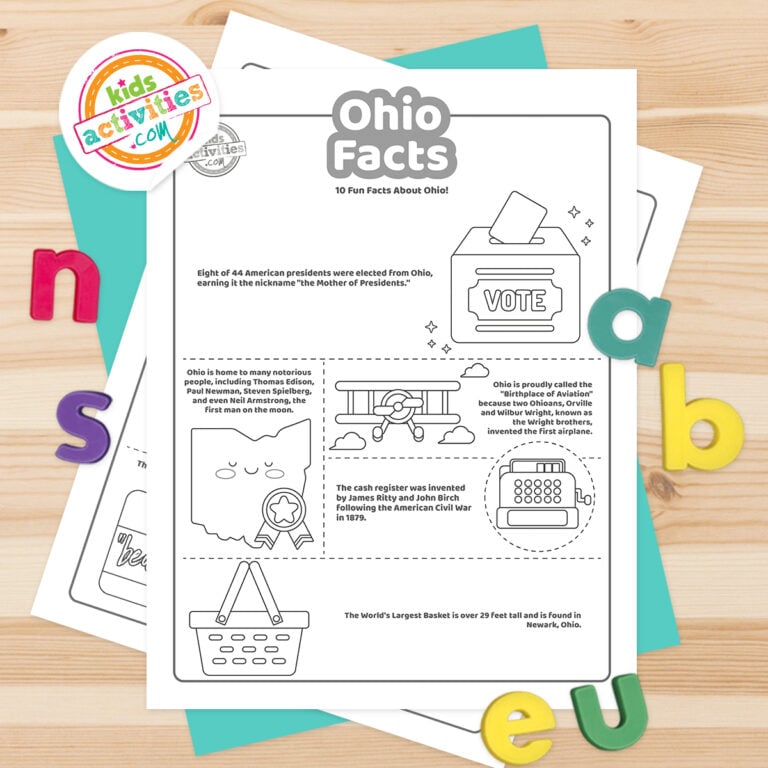 Fun Ohio Facts for Kids: Print & Play Kids Activities Blog