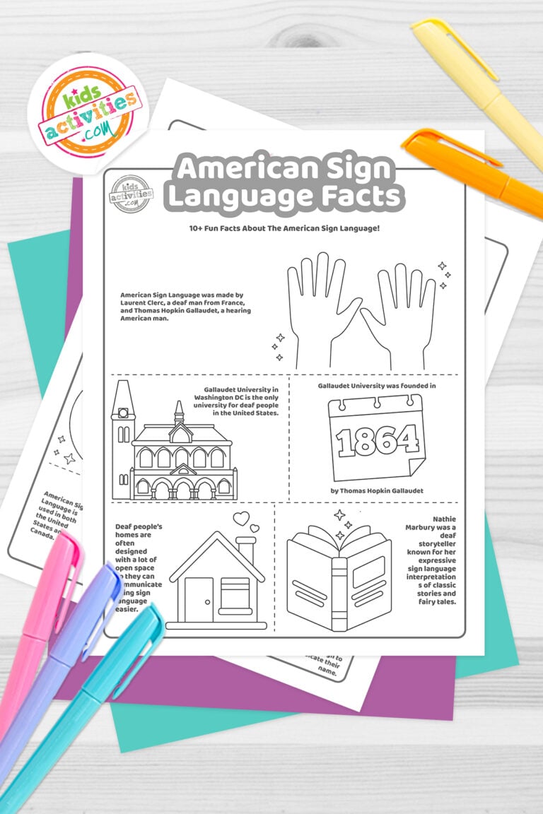 Facts about American Sign Language for Kids to Print and Learn | Kids ...