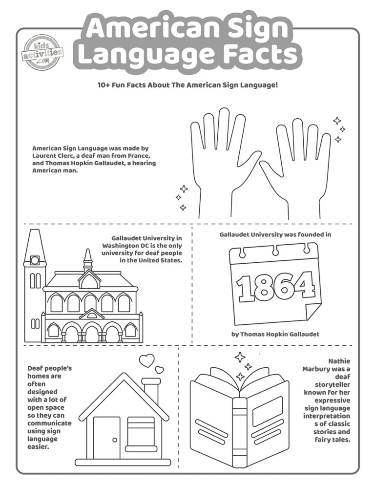 Facts about American Sign Language for Kids to Print and Learn | Kids ...